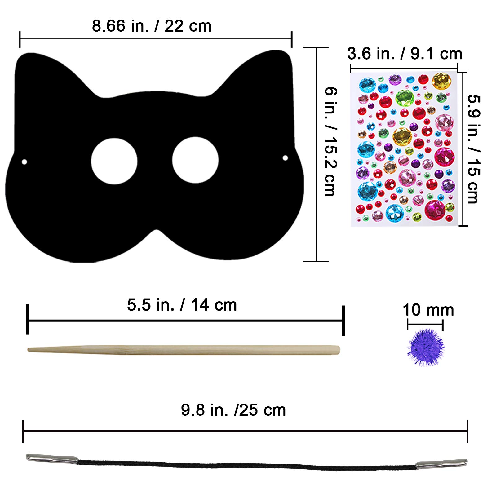 Winlyn 27 Sets Magic Scratch Off Art Rainbow Magic Scratch Paper Animal Masks Owl Rabbit Tiger Wolf Bear Squirrel Fox Bear Elephant Cutouts Face Kids Jungle Forest Animal Birthday Party Activities