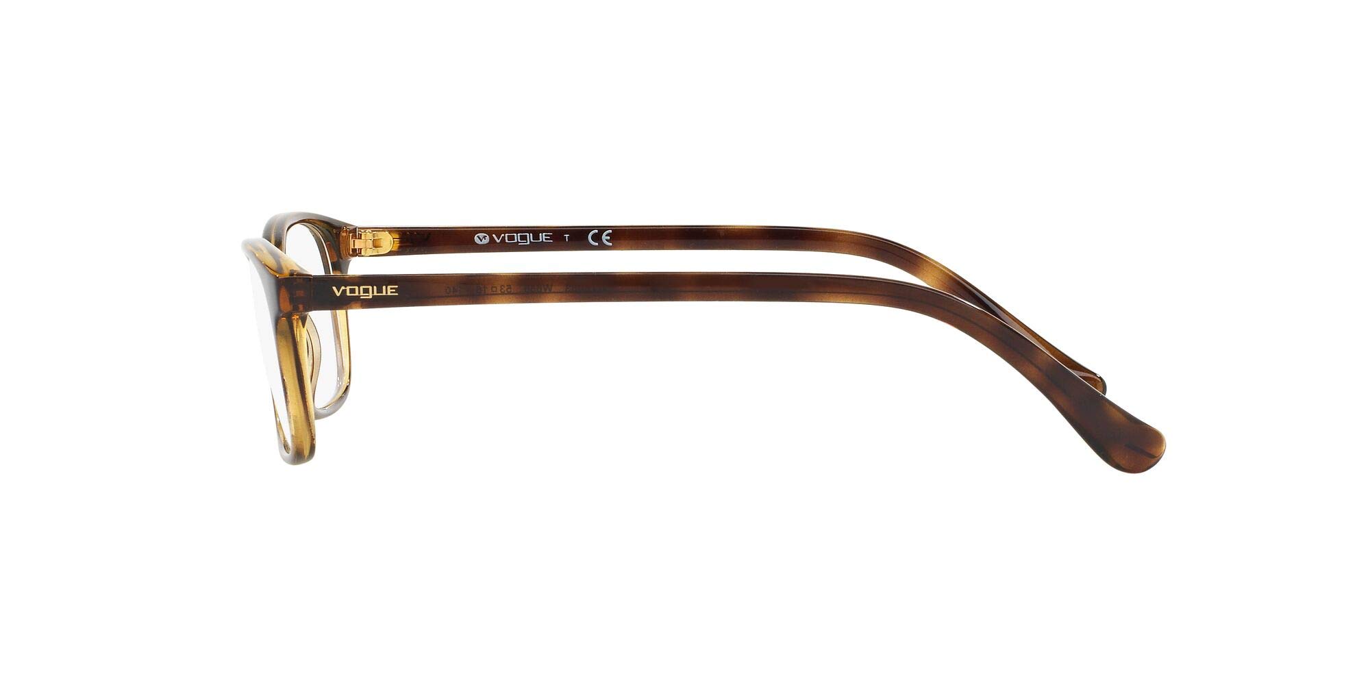 Vogue Eyewear Women's VO5053 Rectangular Prescription Eyeglass Frames, Dark Havana/Demo Lens, 51 mm