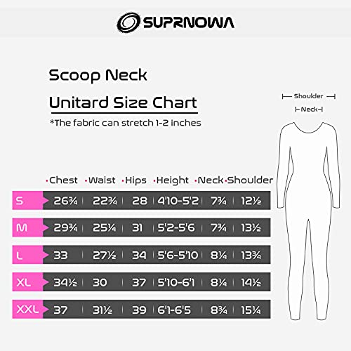 Unisex Scoop Neck Footless Spandex Long Sleeve Unitard (Small, Red)