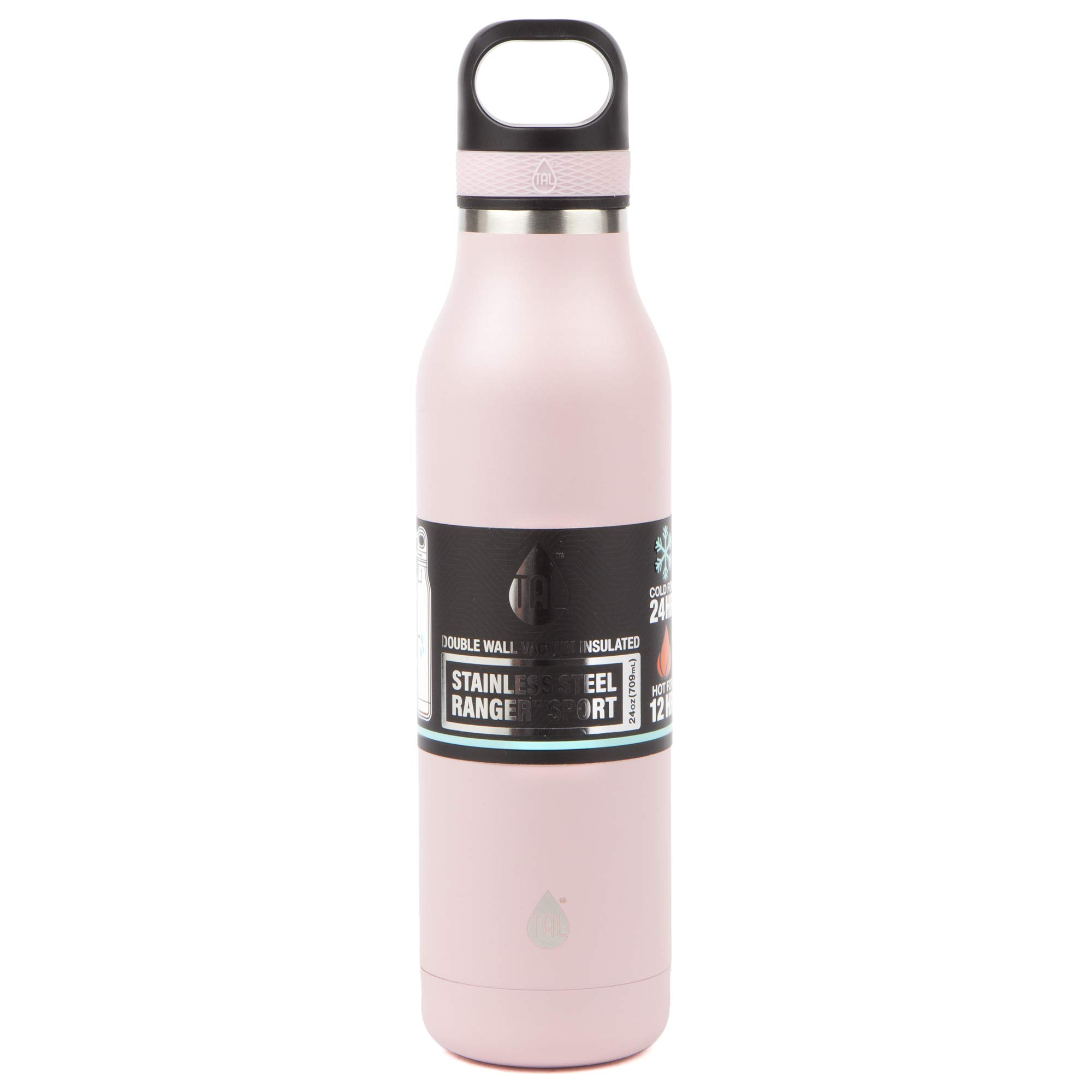 TAL 24oz Double Wall Vacuum Insulated Stainless Steel Ranger Sport Water Bottle, Light Pink