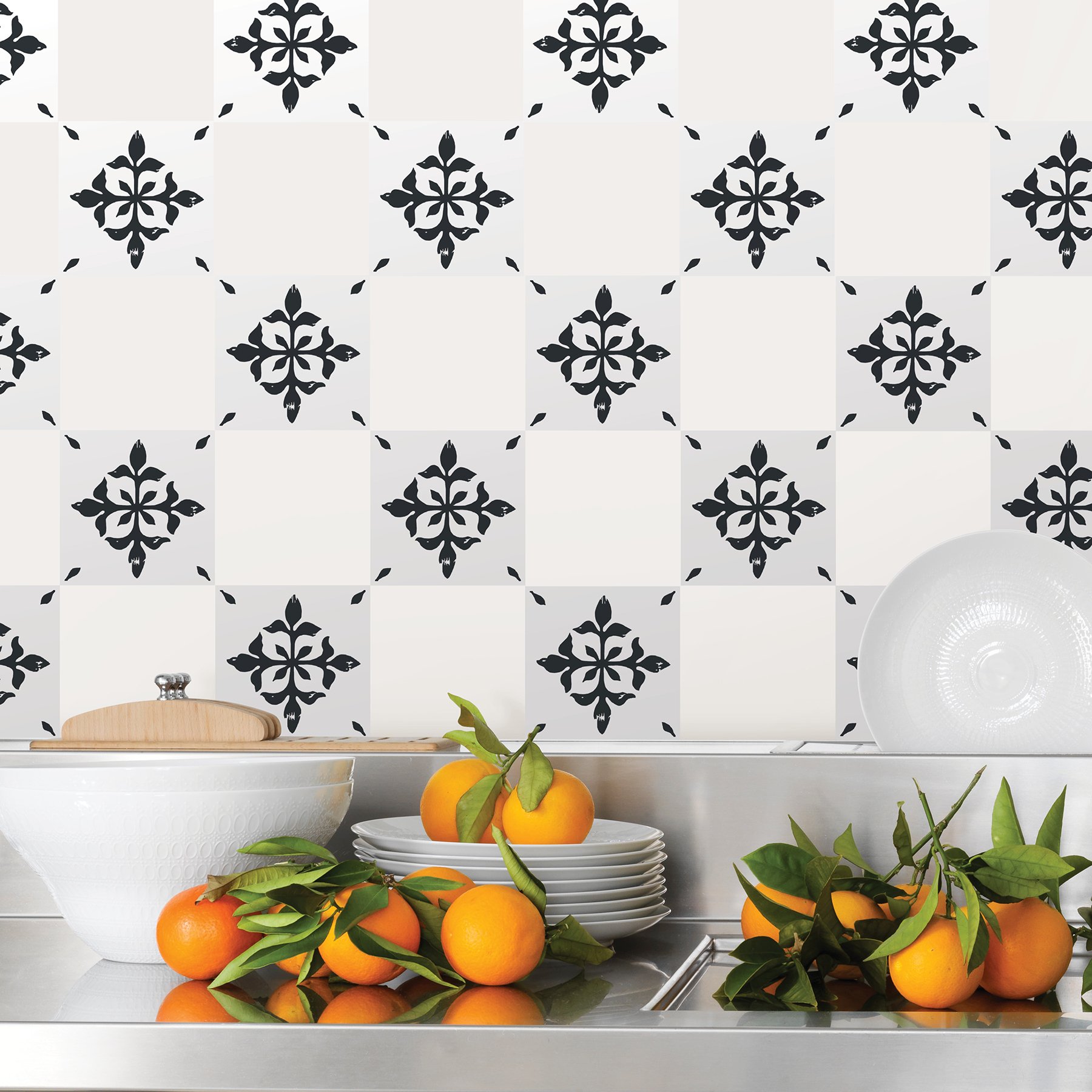 WallPops DWPK2789 Ironwork Tile Wall Decal, Black