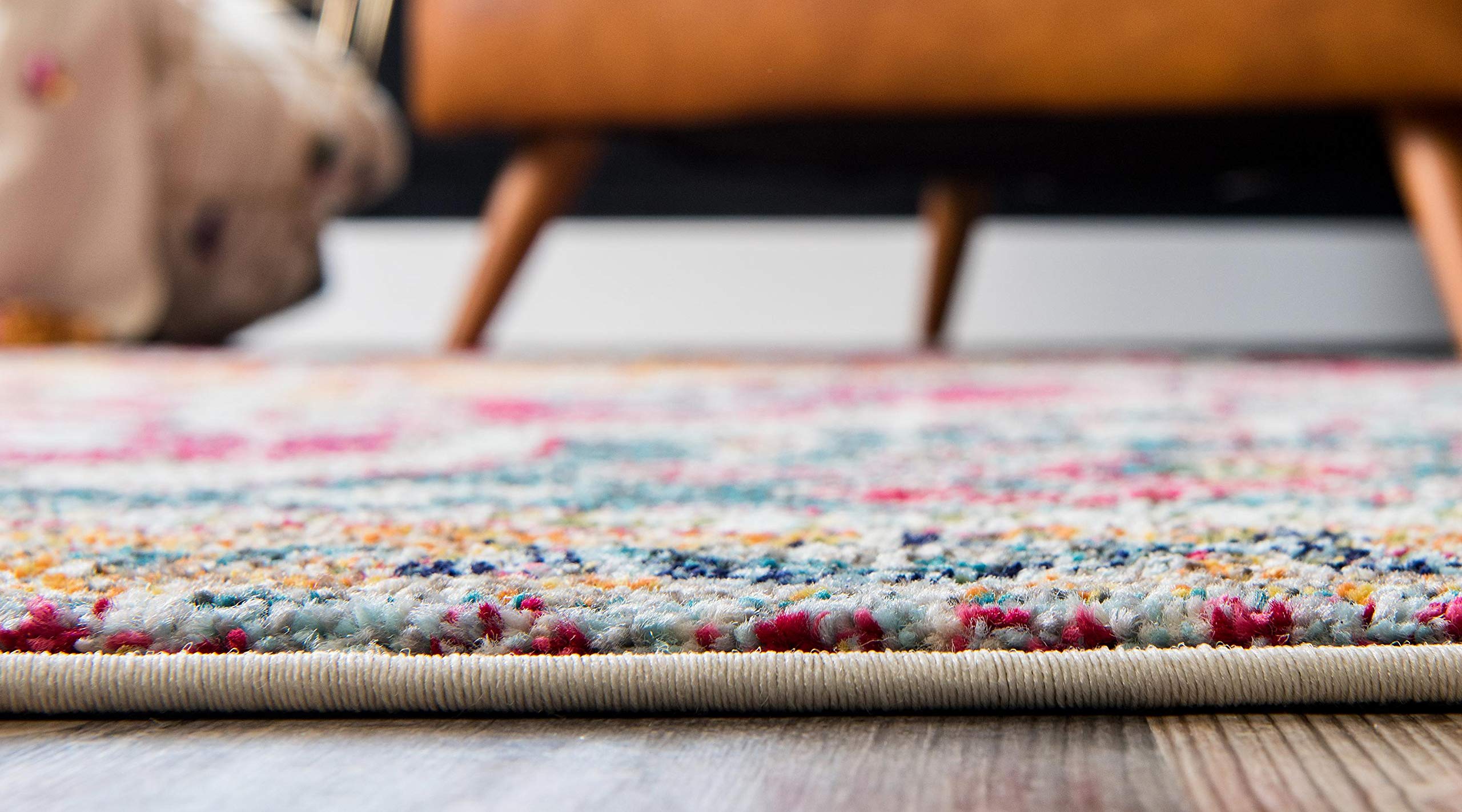 Unique Loom Vita Collection Saturated Bohemian Over-Dyed Traditional Center Medallion Area Rug, 4' 0" x 6' 0", Multi/Ivory