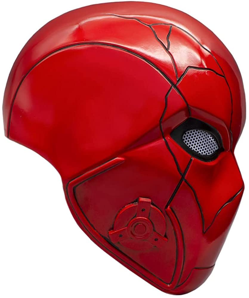 XSQUD Red Mask Hood Helmet Durable Adult Cosplay Halloween Costume Prop Party Accessory (RH helmet)