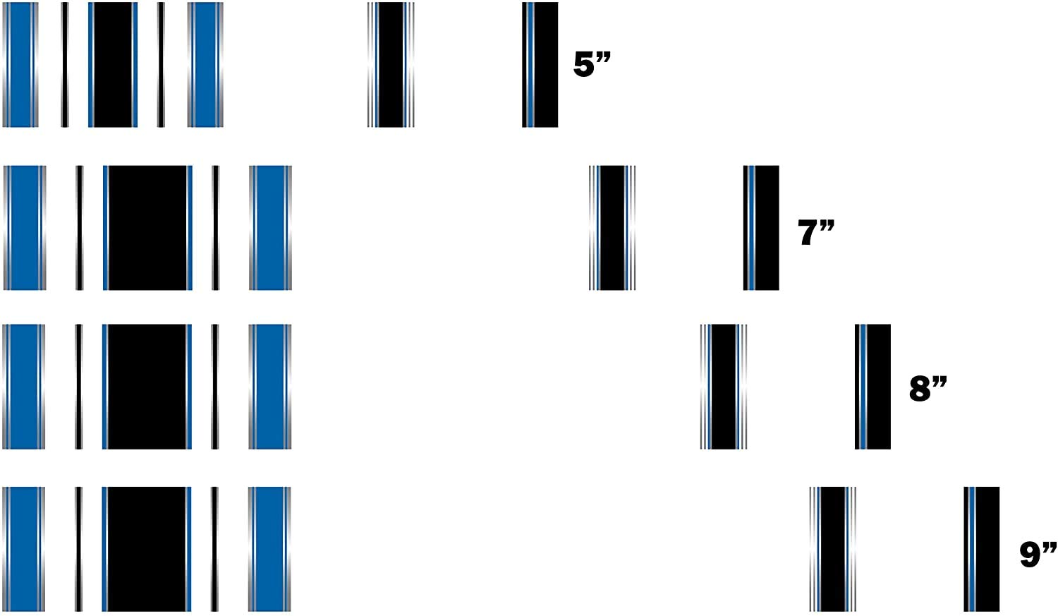 White Water Archery Non-Laminated Blue Traditional 12 Crest Arrow Wraps 15 pk Choose Length Width (7, 1.25)
