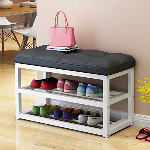 ZHYH 2 Tier Shoe Storage Stool Living Room Shoe Rack Simple Change Shoe Bench Organizer Cabinet Hallway Seat Chair Shelf Holder (Color : D)