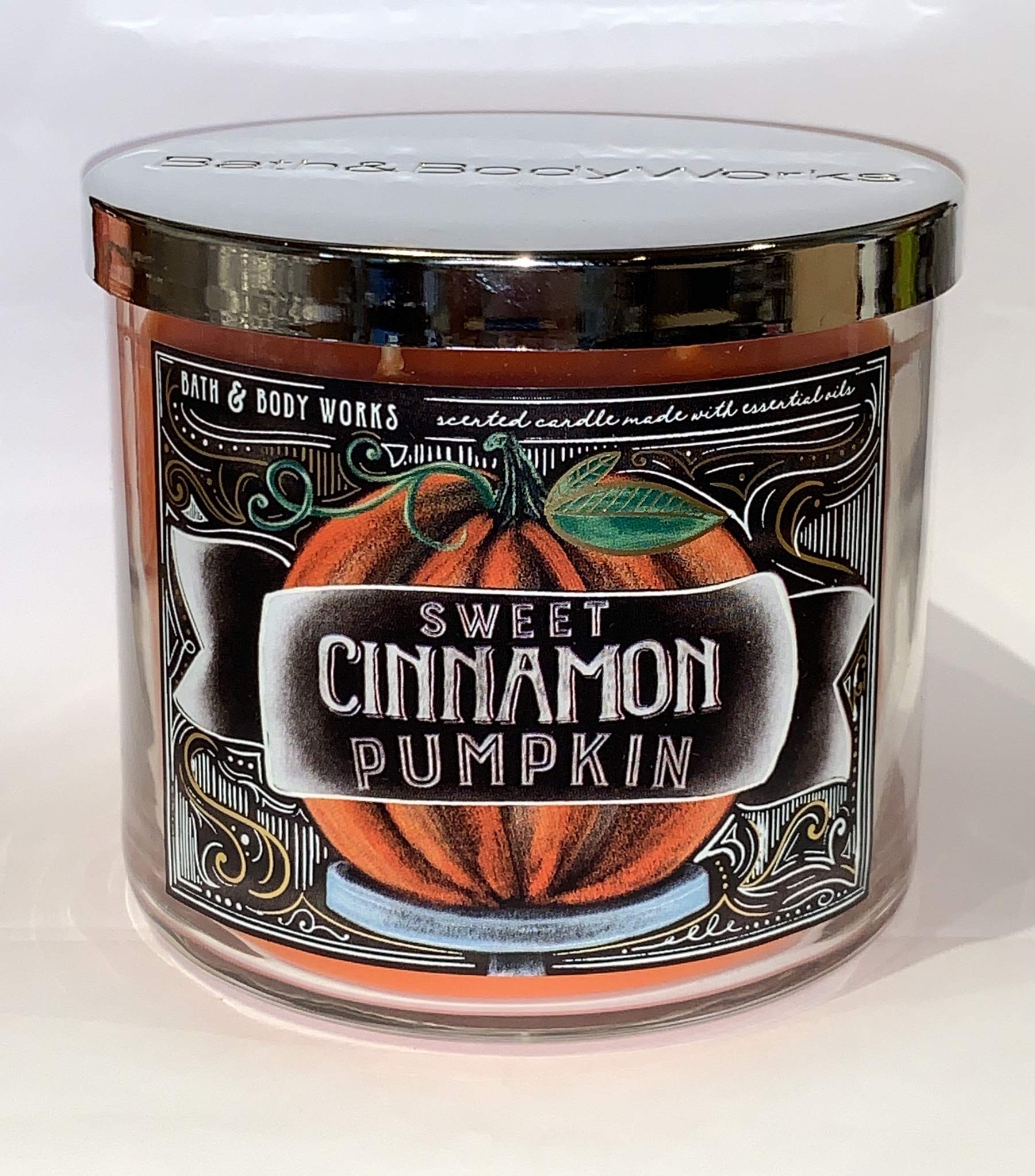 White Barn Candle Company Bath and Body Works 3-Wick Scented Candle w/Essential Oils - 14.5 oz - Many Scents! (Sweet Cinnamon Pumpkin)