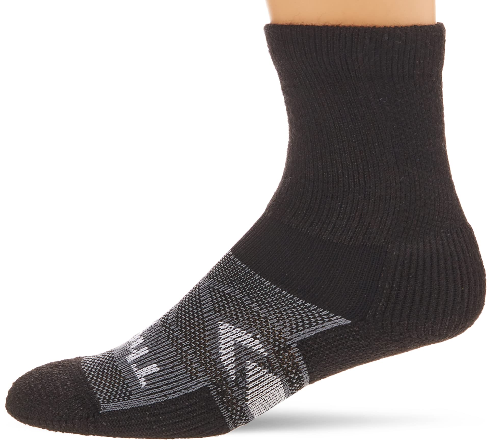 Thorlos Unisex Adult's 12 Hour Shift Thick Padded Crew Work Socks, Black/Grey Large