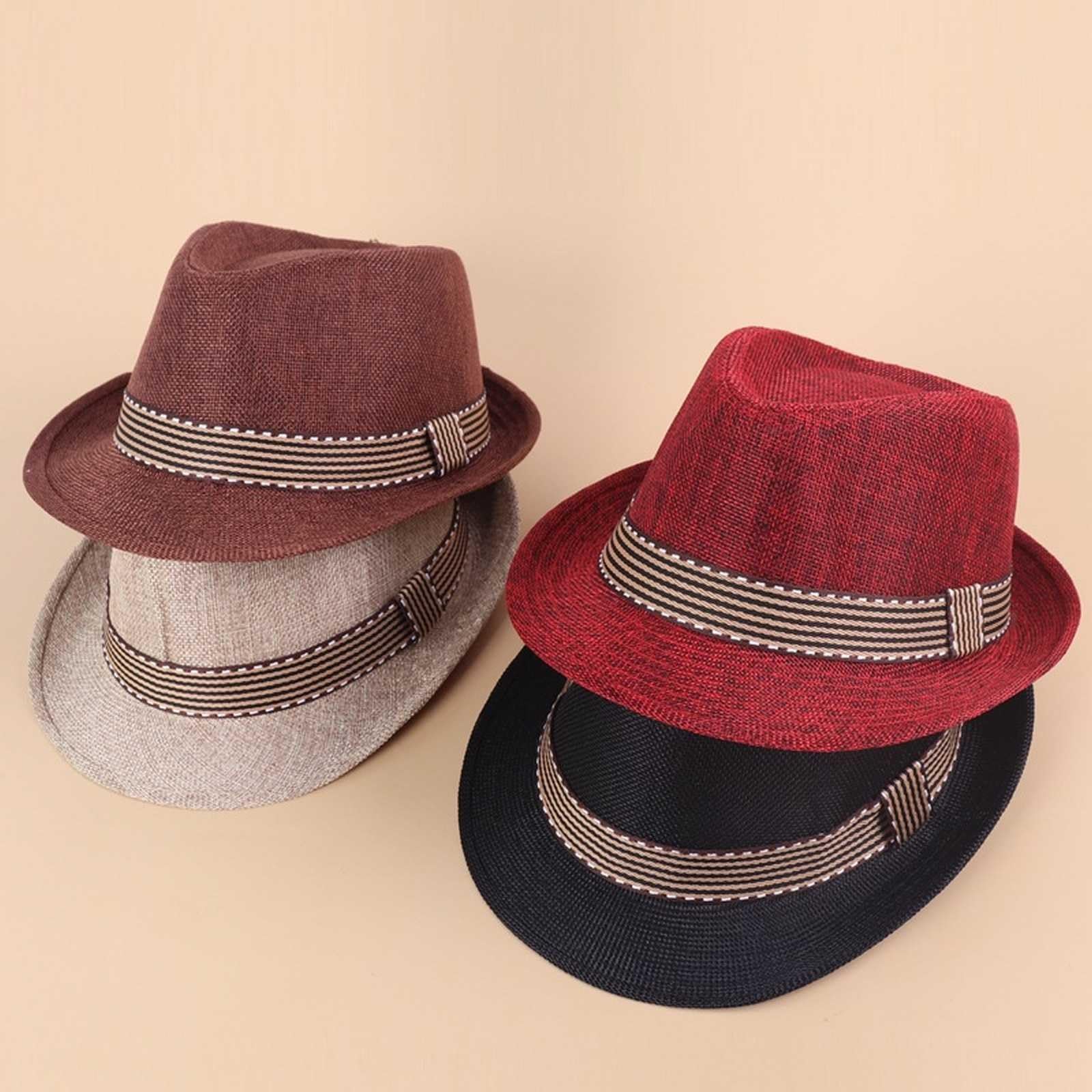 Toddler Boys Girls Sunscreen Hat Summer Bow Sun Hat Hat Braided Hat Beach Hat Sun Hat Boys Winter Hat (Khaki, One Size)