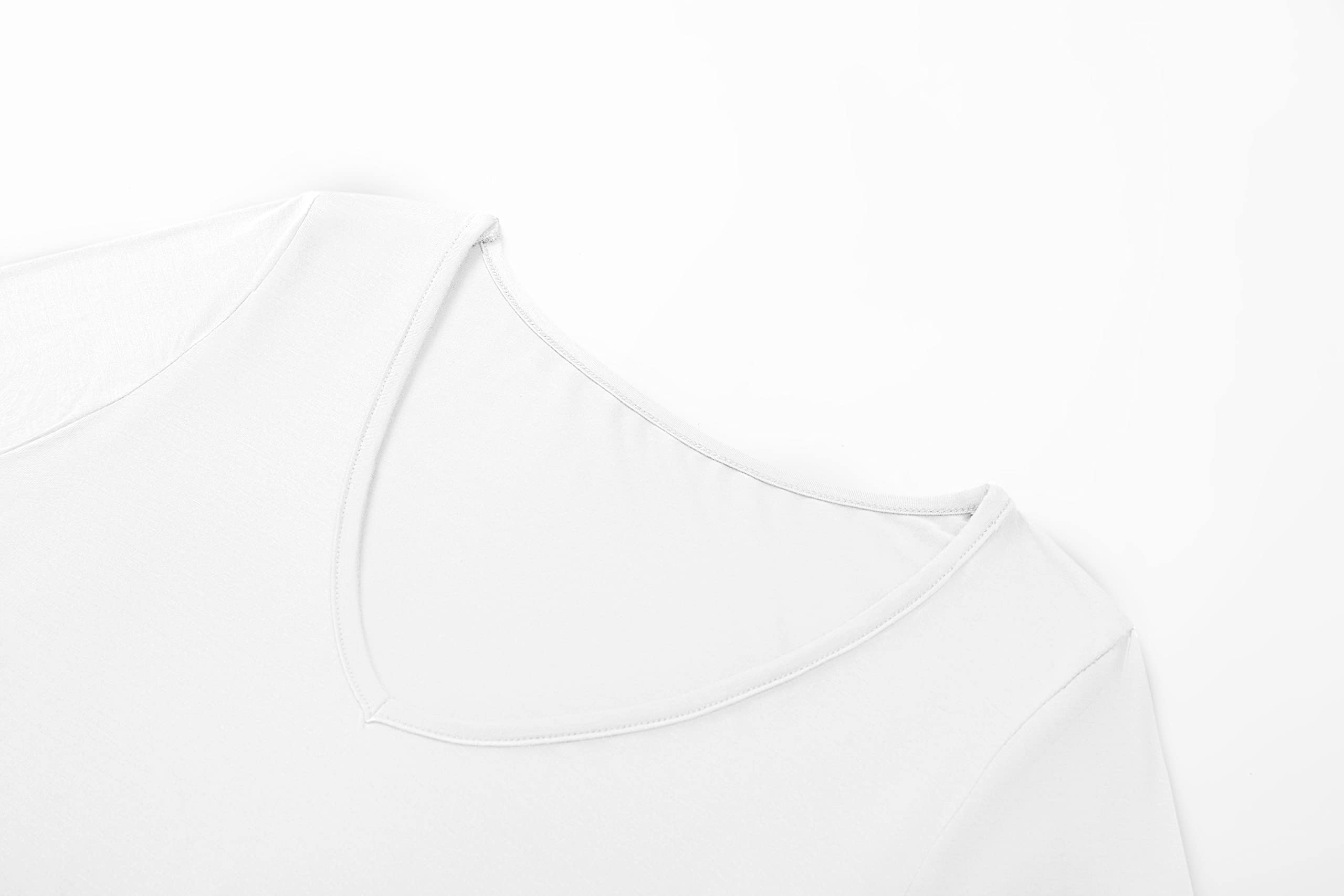 White Crop Top Deep V Neck T Shirts for Women Plue Size Tight Long Sleeve Shirts Clover Cheerleader Costume X-Large