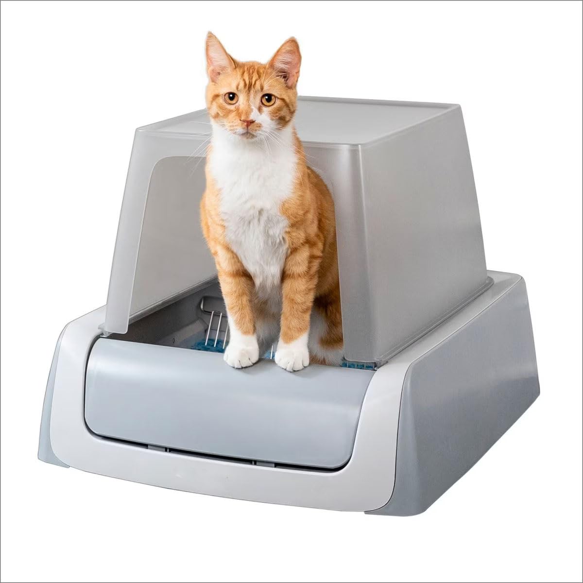 ZUBIX Automatic Self-Cleaning Cat Litter Box with Disposable Crystal Tray - Zero Hands-On Cleanup, Enhanced Odor Control - Includes Disposable Tray (Front Entry)
