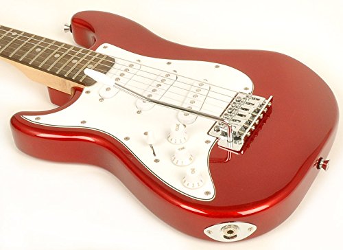 SX Left Handed 1/2 Size (34 inch) Electric Guitar Package Red with Amp, and Carry Bag SX RST 1/2 CAR LH