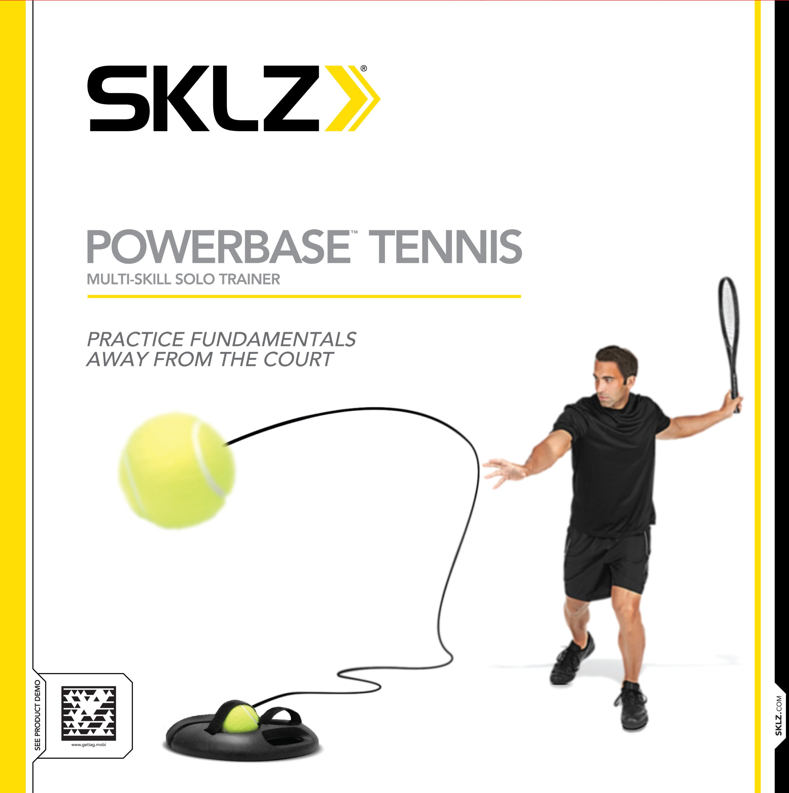 SKLZ Dual Swivel Tennis Ball Launcher, Multipurpose Trainer, 15-Foot Kinetic Cord, Ages 7 and Up