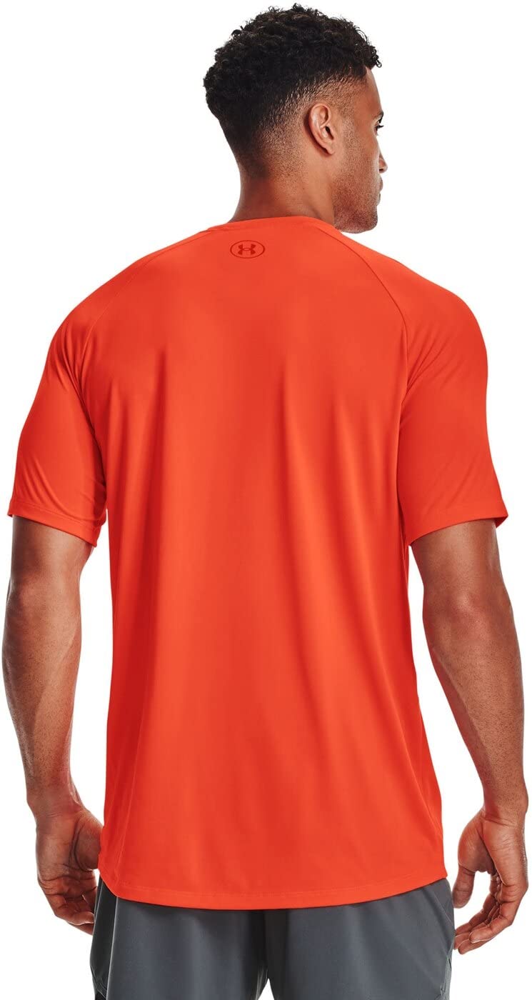 Under Armour Men's Tech 2.0 Lockertag Short Sleeve T-Shirt, Phoenix Fire (296)/Halo Gray, Large