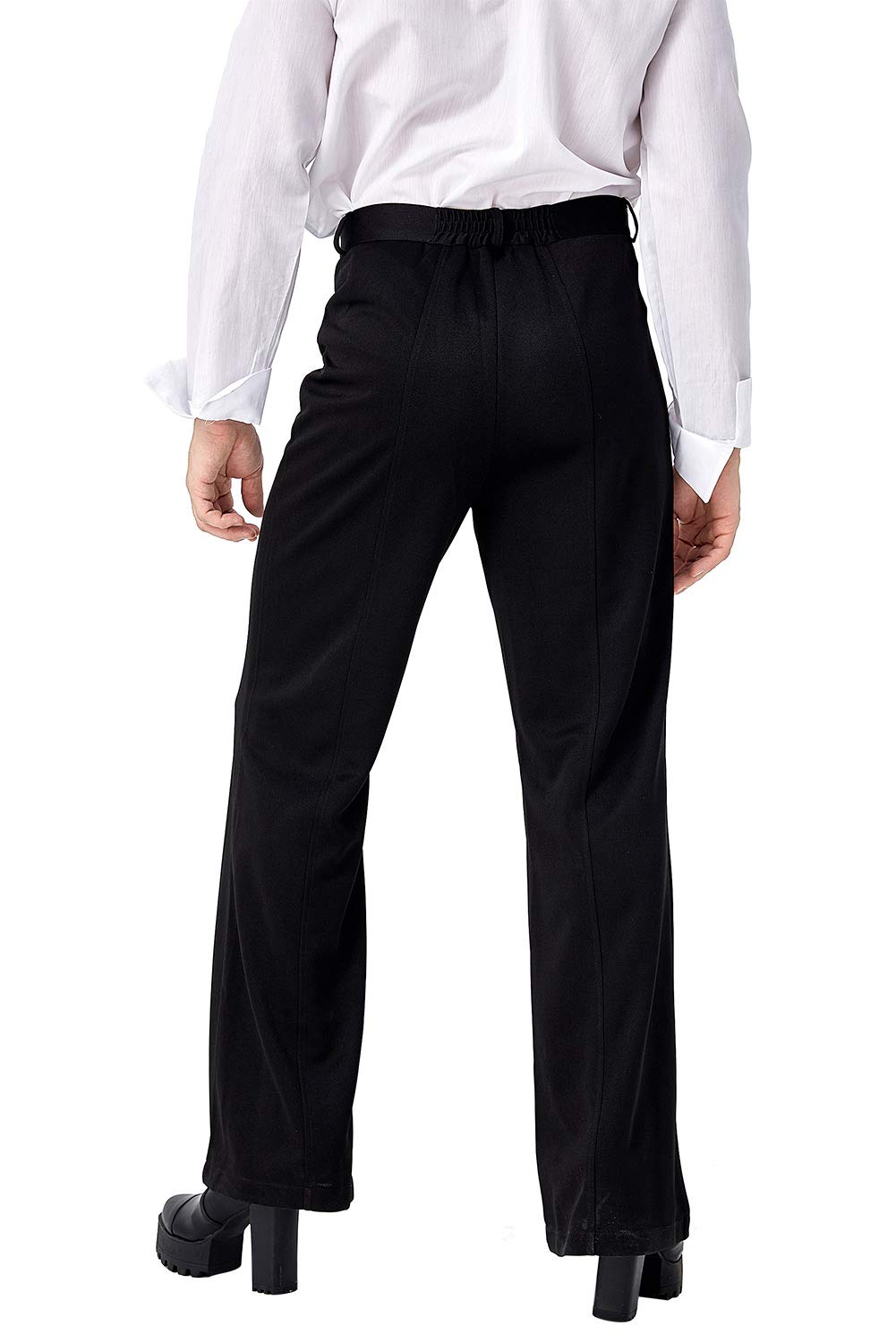 Ya-cos Men's Disco Pant Retro 70's Disco Pants Trousers Bell Bottoms (X-Large (Waist:38"), Black)