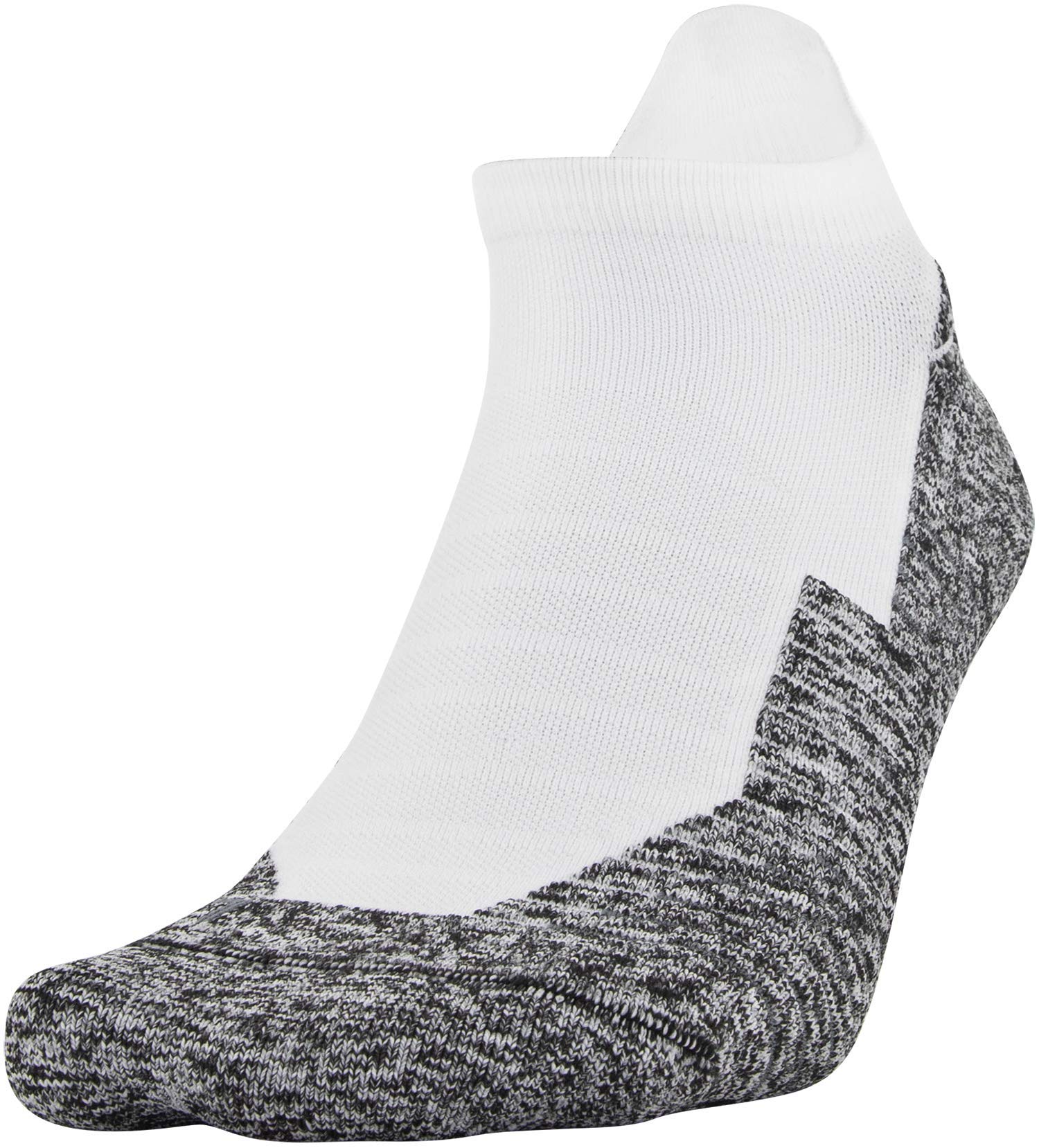 Under Armour Unisex-Adult Run Cushion No Show Tab Socks, Multipairs , White/Pitch Gray (1-Pair) , Large