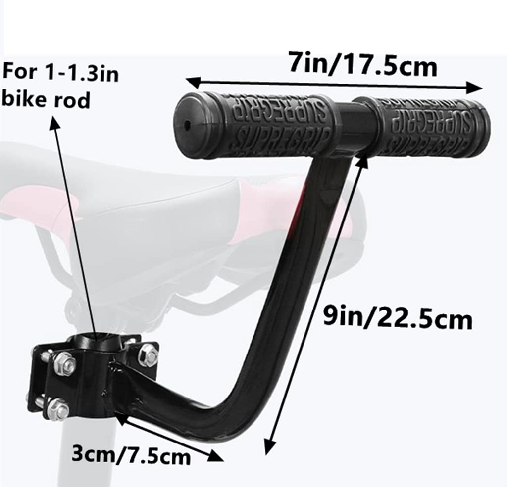 ZHOUWHJJ Bicycle Rear Seat Cushion Armrest Footrest Set, Kid Child Carrier Bicycle Baby Seat, Including Cushion and Backrest, Armrest Handrail, Footrests, Bell, Black