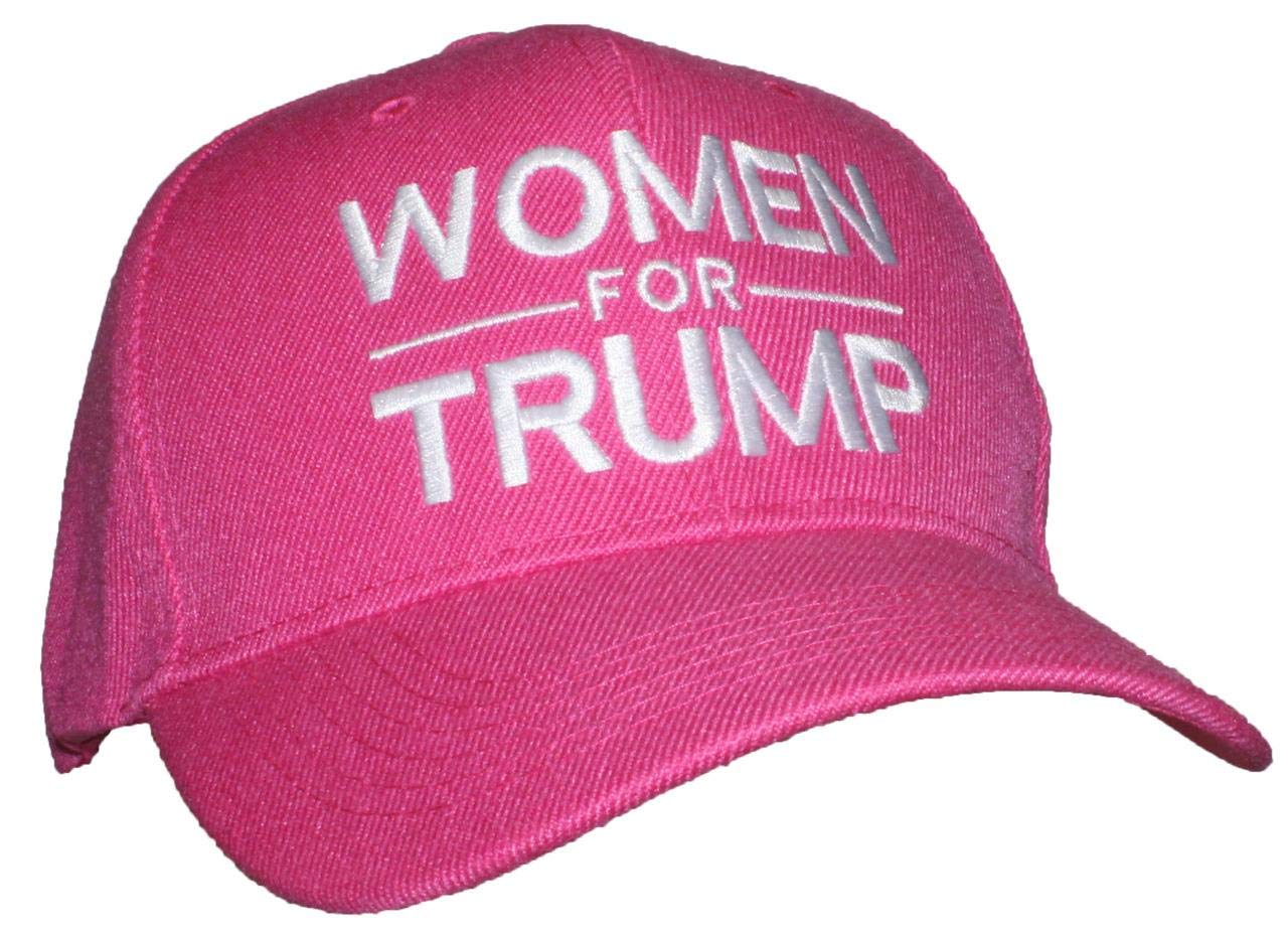 Tropic Hats Adult Embroidered Women for Trump Adjustable Ballcap - Dark Pink W/White Thread