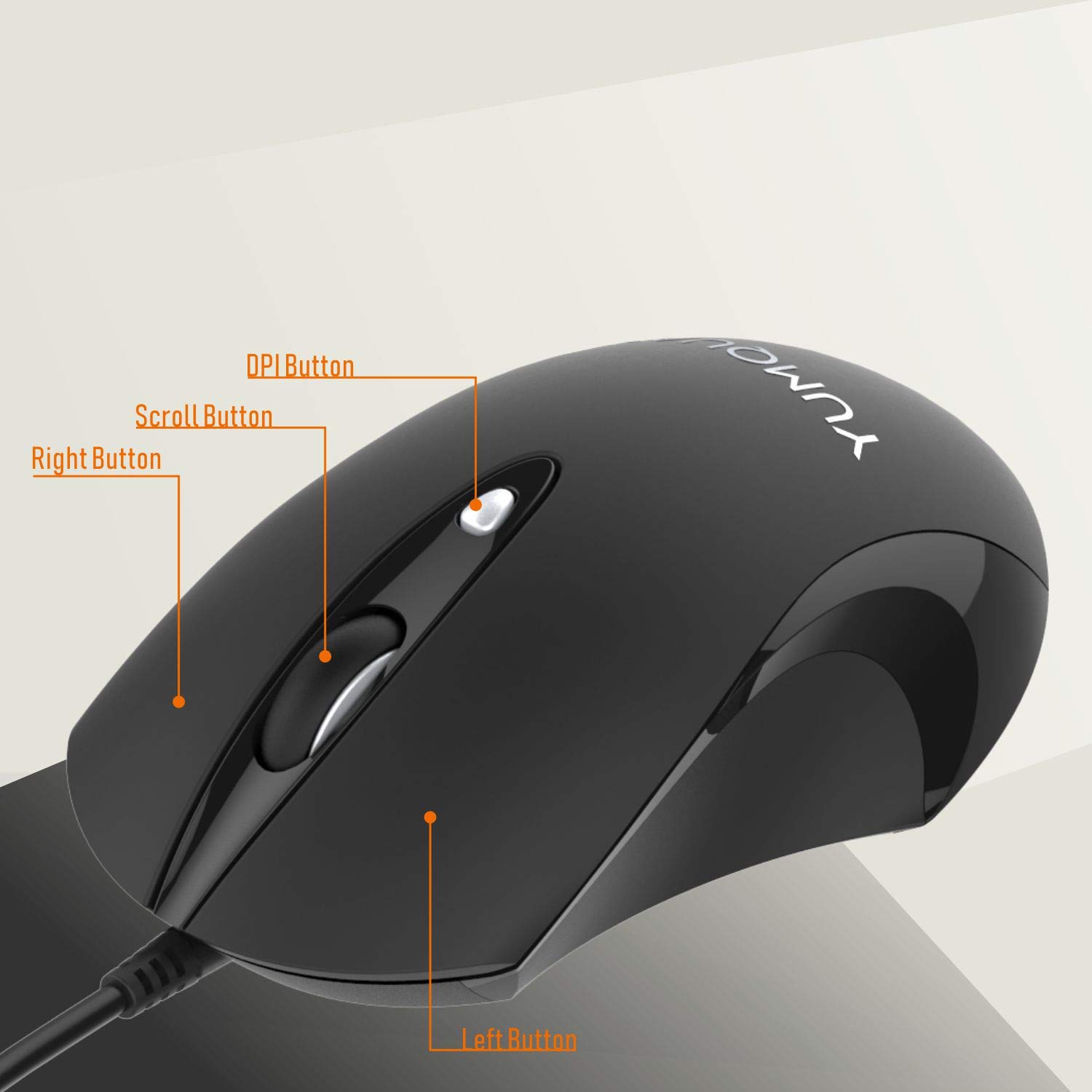 YUMQUA G189 USB Wired Mouse 4 Pack Set, Office & Home Optical Ergonomic Computer Mouse with 4 Adjustable DPI (Up to 1600) for PC Laptop Mac