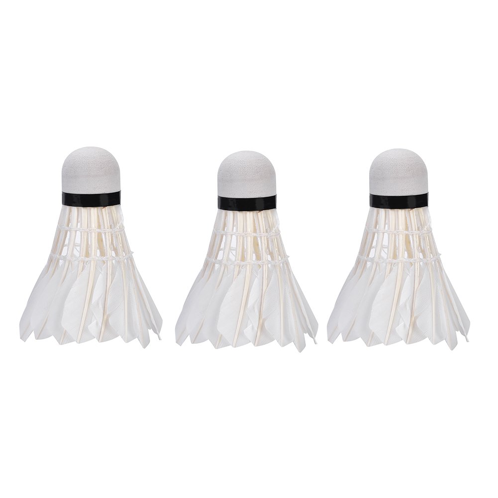 Tbest Goose Shuttlecocks,3Pcs Professional Training Sport Badminton Balls Birdies Badminton Shuttlecocks with Great Stability and High Speed for Outdoor Indoor Sport