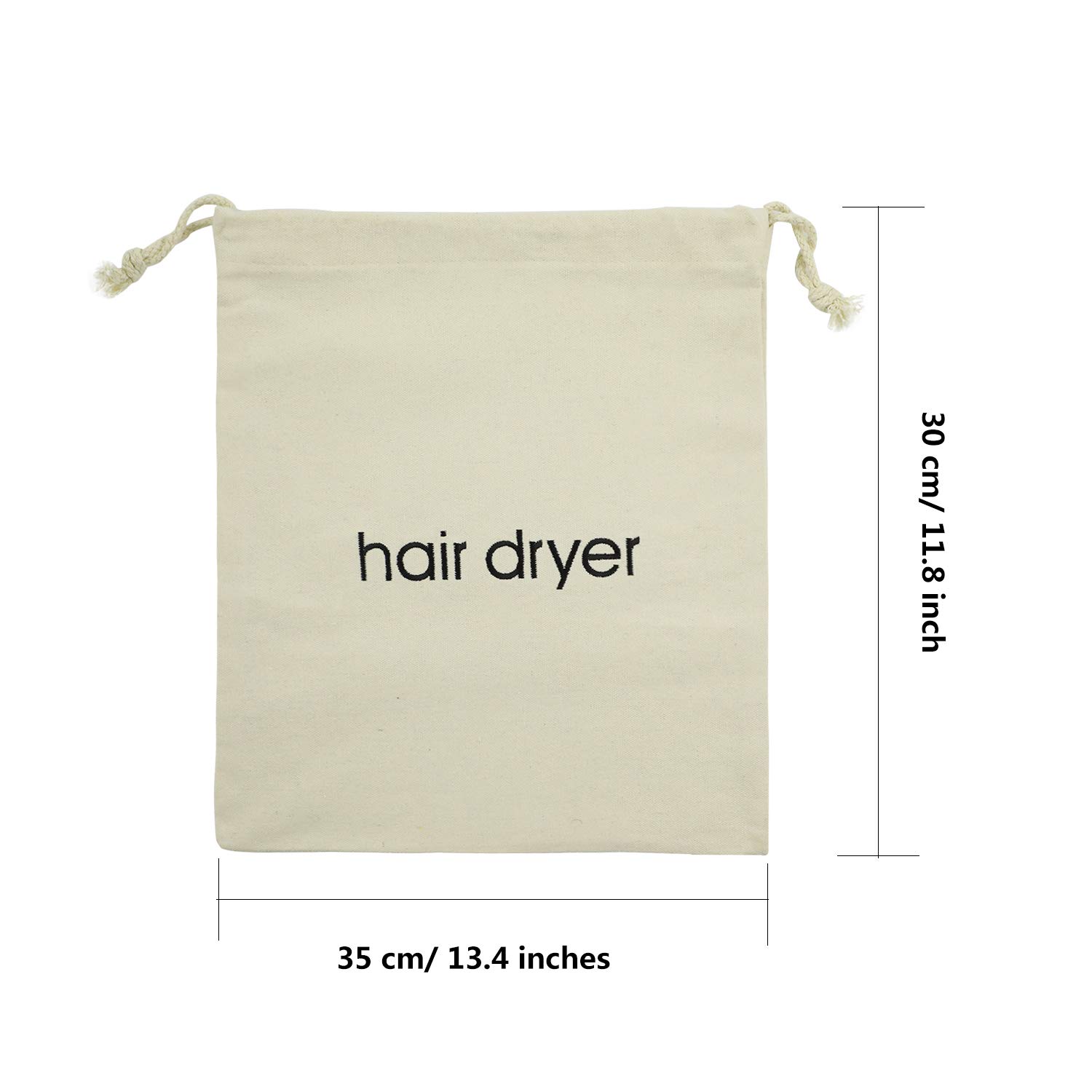Trounistro 2 Pack Hair Dryer Bags Drawstring Bag Big Cotton Hairdryer Bag (Color 1)