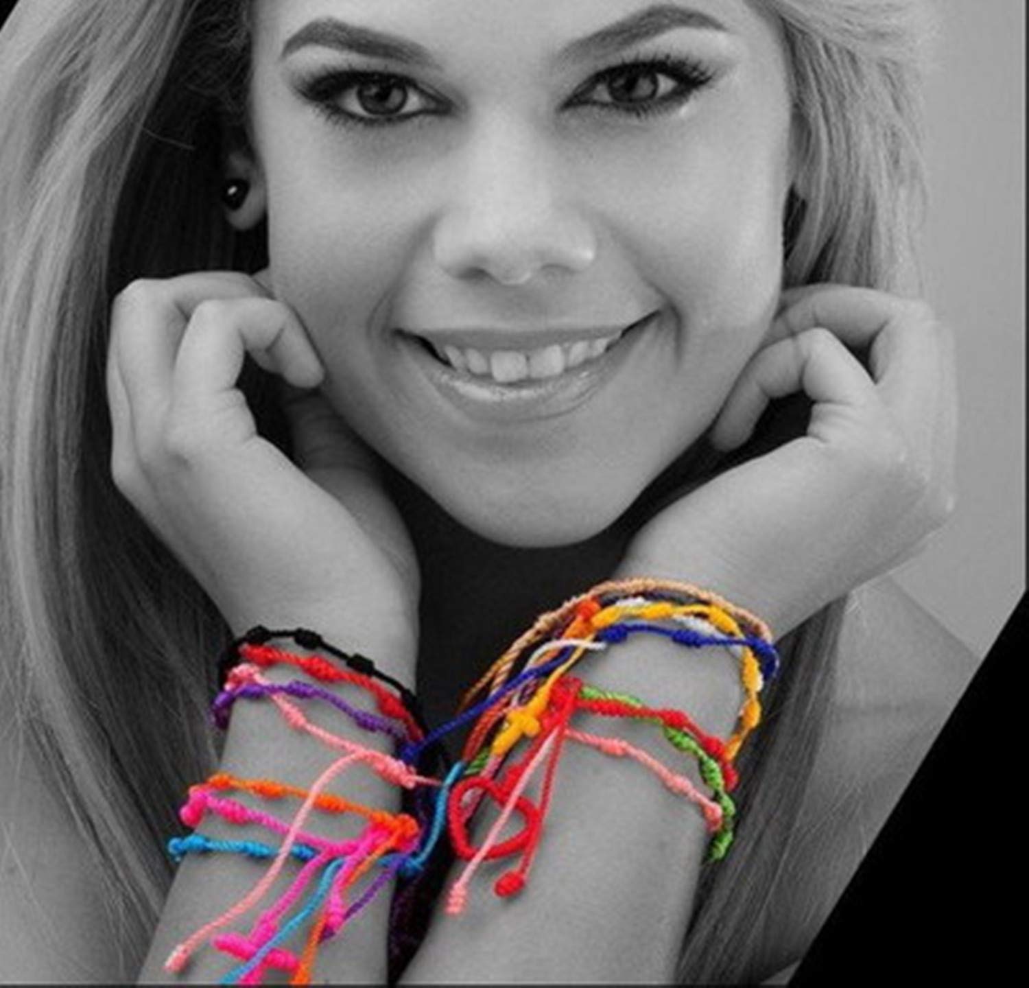 UoYu Set of 10 Handmade Rosary Cross Bracelets, Pulseras Decenarios