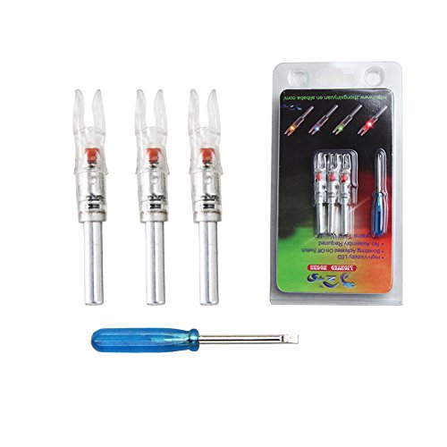UP100 3pcs Automatically Lighted Nock Compound Bow Led Lighted Arrow Nock Red Fits Bolt with Diameter 5.2mm