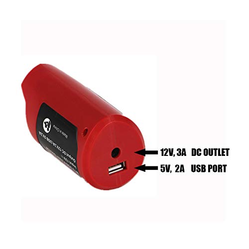 weqcter Fit for M12 Power Source Adapter with DC 12V Outlet Charge for Milwaukee Heated Jacket 49-24-2310 48-59-1201 Compatible with M12 Battery 48-11-2420 48-11-2411 48-11-2401 48-11-2402