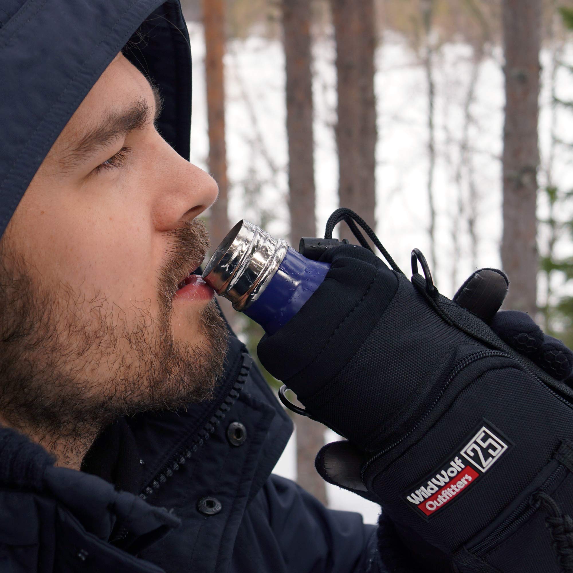 Wild Wolf Outfitters - #1 Best Water Bottle Holder for 25 oz Bottles - Carry, Protect and Insulate Your Flask with This Carrier w/ 2 Pockets and an Adjustable Padded Shoulder Strap.