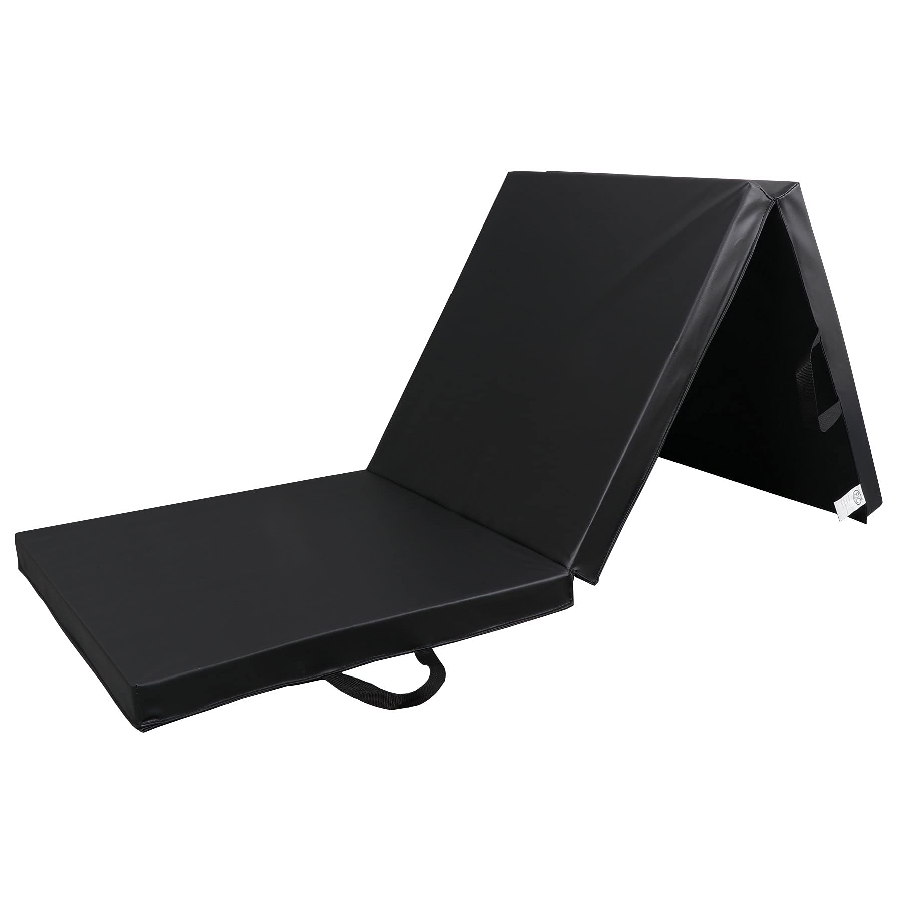 ZENY 2ββ Thick Tri-fold Folding Gym Exercise Mat Extra Thick Gymnastics MatTumbling Mat with Carrying Handles for Home Workout, Core Workouts, Stretching, MMA, Yoga (black)