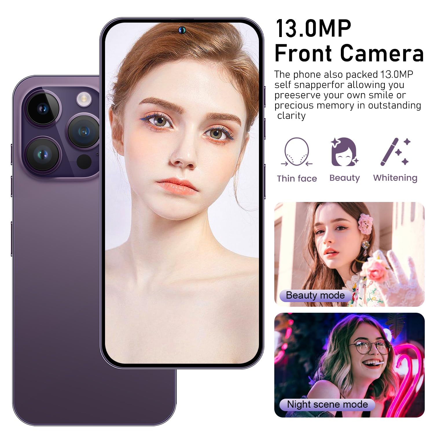 xixaomiro i14Pro Max 5G Cell Phone, Unlocked Android Smartphone, 8GB+512GB, 6.8'' Display Screen, 13MP+48MP Camera, 6000mAh Battery, Dual Sim Card,1TB Expandable Storage (Blue)
