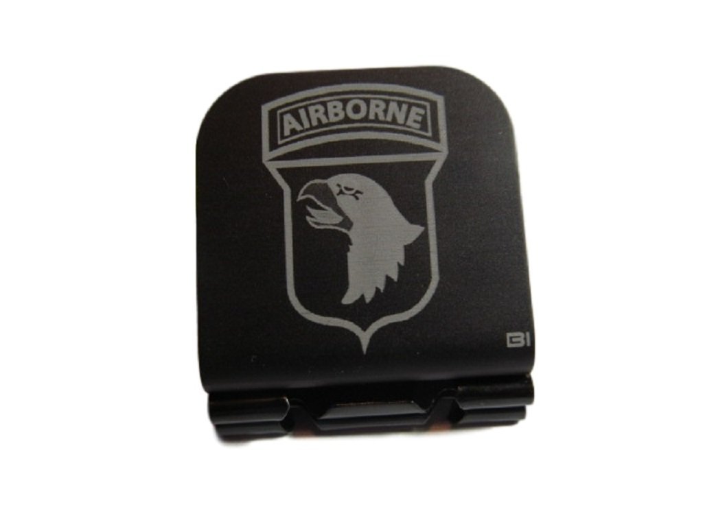 Thunderbolt Gunworks 101st Airborne Patch Laser Etched Hat Clip Black