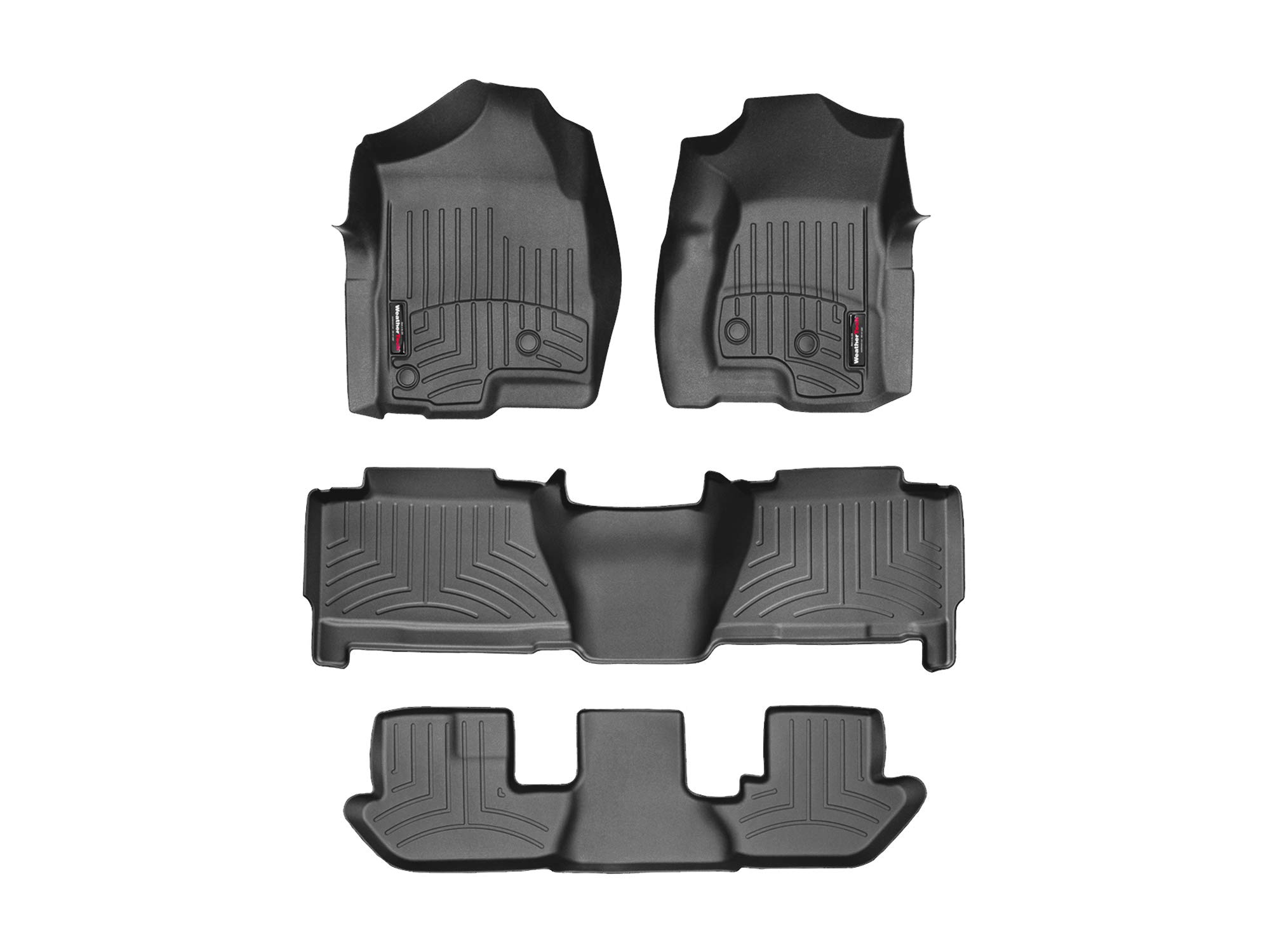 WeatherTech Custom Fit FloorLiners for Escalade ESV, Suburban, Yukon XL - Full Set (440031-44061-2-4), Black