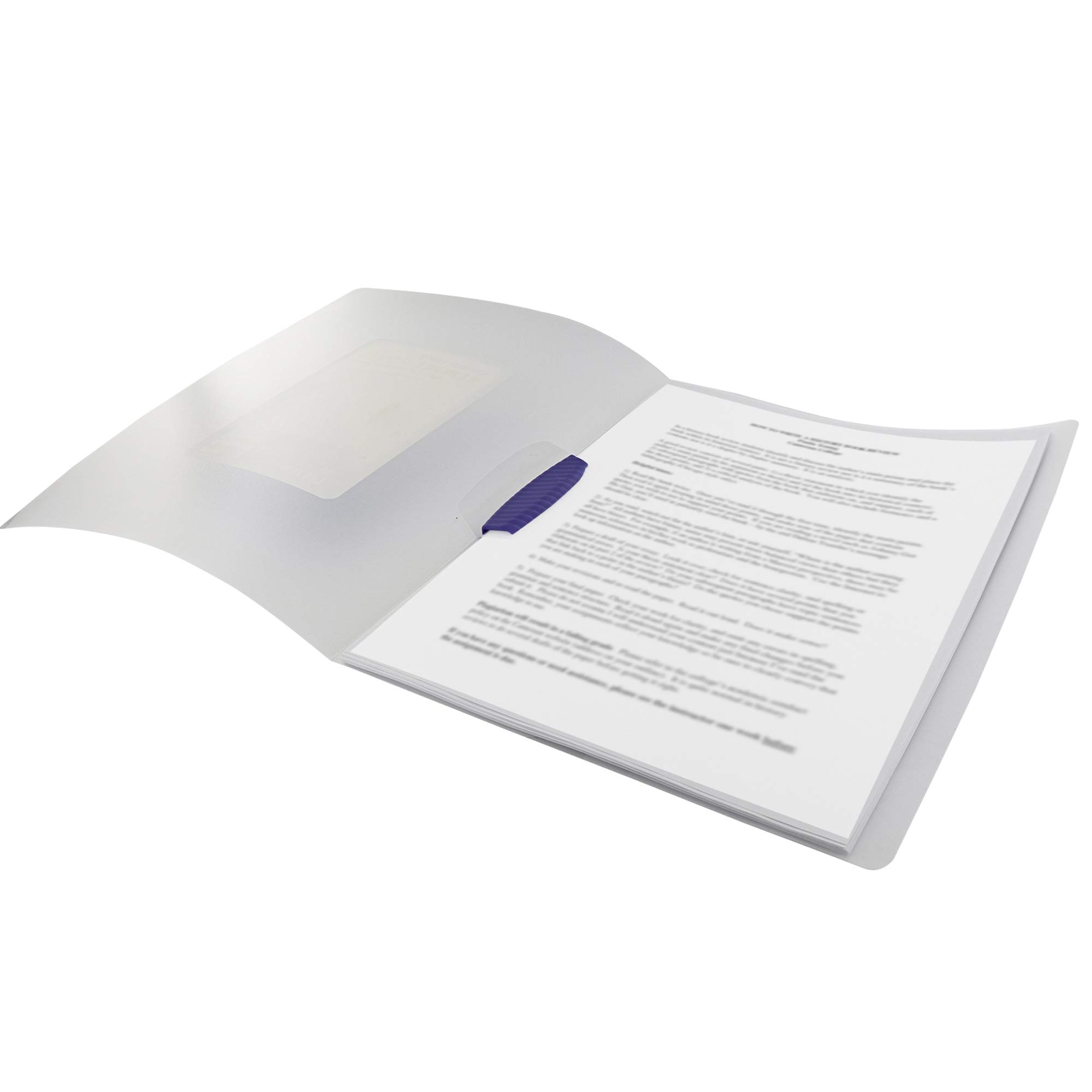 Translucent Swing Lock Report Cover Punchless Swing Arm Report Cover Locks in Paper Easily and Securely Fits up to 30 Sheets (Pack of 6) - by Emraw