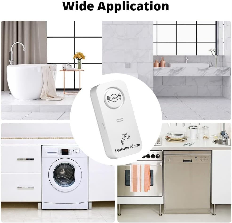 WiFi Water Leak Detector, Water Leak Detector 90dB with App Alerts, Wireless House Alarms System Kits: Alarm Siren,Doorbell Button, 2 Water Sensor Alarms,Remote Control, Wireless Detector for Home