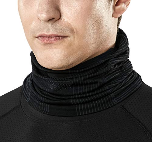 TSLA Thermal Winter Balaclava Face Mask, UV Protection Fleece Lined Ski Mask, Lightweight Windproof Neck Gaiter, Windproof Balaclava Black Grey, One Size