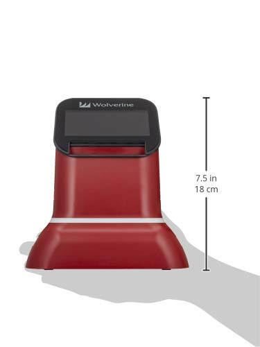 Wolverine F2D Saturn Digital Film & Slide Scanner - Converts 120 Medium Format, 127 Film, Microfiche, 35mm Negatives & Slides to Digital JPEG - Large 4.3" LCD w/HDMI Output (Red)