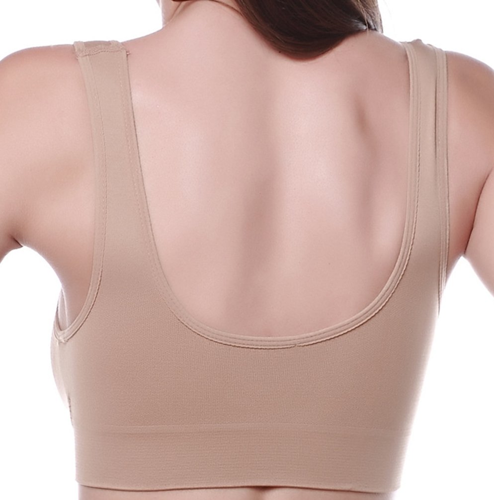Vermilion Bird Women's 3 Pack Seamless Comfortable Sports Bra with Removable Pads 3XL/Shirt Size 16W,18W Black &White &Nude
