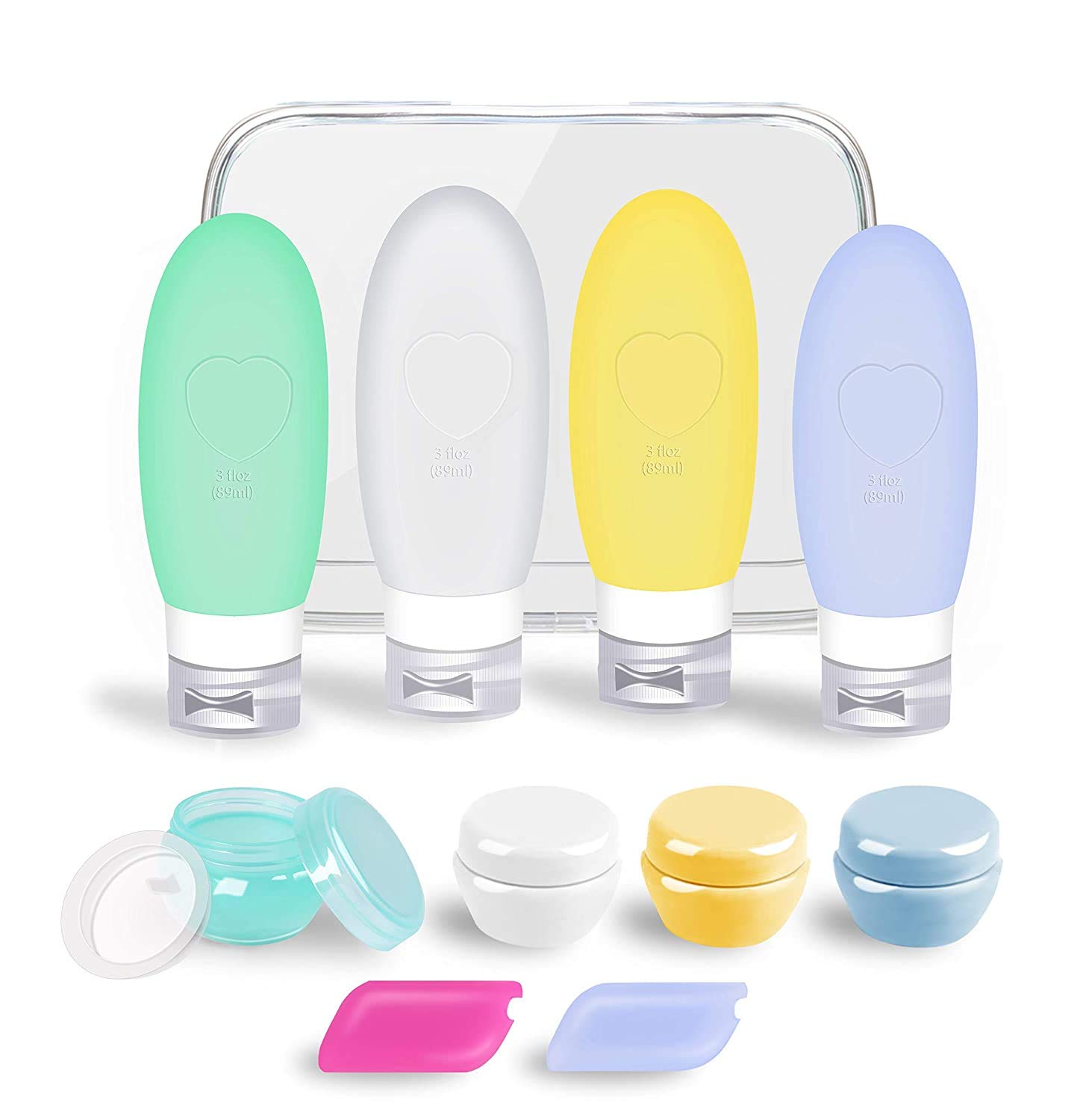 Zafit Travel Bottles Set, 3oz Leakproof Silicone Travel Containers, Refillable Travel Accessories for Business or Travel