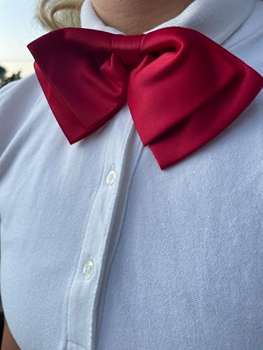 tiemart Solid Color Floppy Bow Tie (Red)
