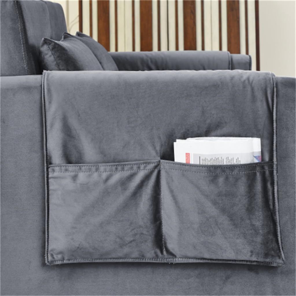 SLNFXC 3-in-1 Convertible Sleeper Sofa, 55" Pull Out Couch for Living Room, Multi-Functional Velvet Loveseat Futon Bed