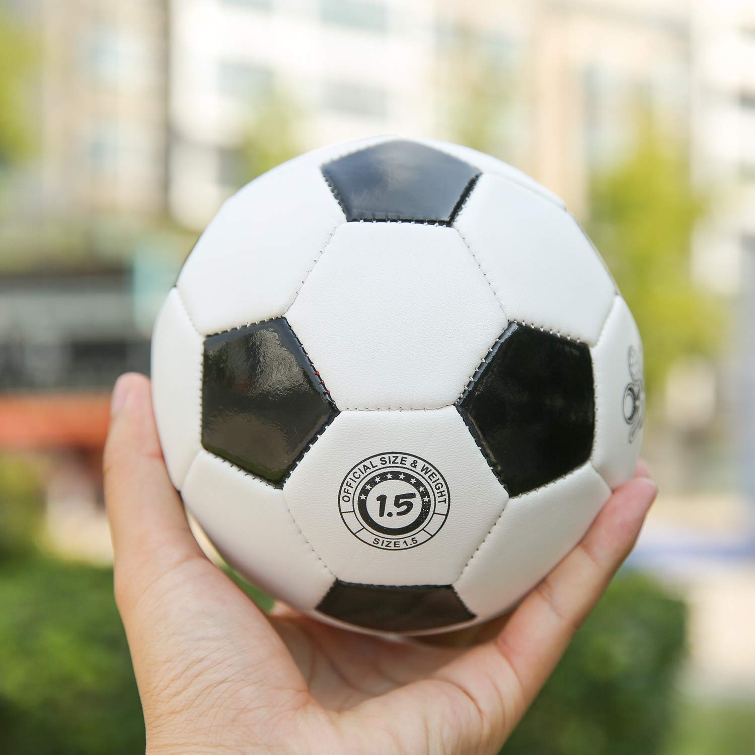 YANYODO Durable 6" Mini Size Training Soccer Ball Soft Sports Toy Ball for Toddlers, Kids Gift (Black&White)