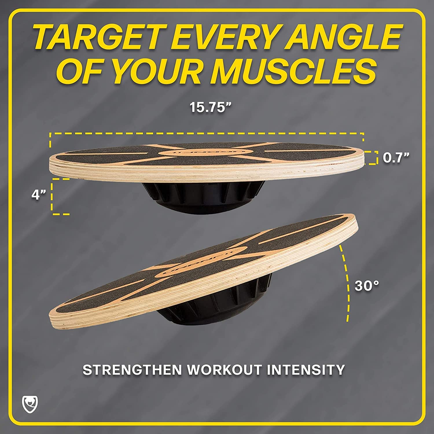 URBNFit Balance Board Trainer - Wooden Wobble Balancing Board for Core Stability, Strength Training & Flexibility - Wobble Board w/Workout Guide to Exercise at Desk or Home Gym