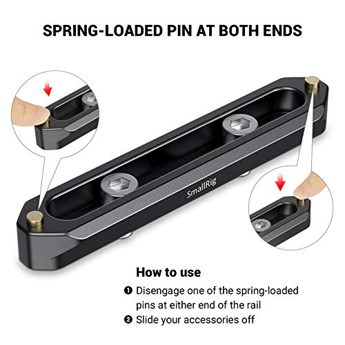 SMALLRIG Quick Release Safety Rail NATO Rail 10cm Long, Black- 1134