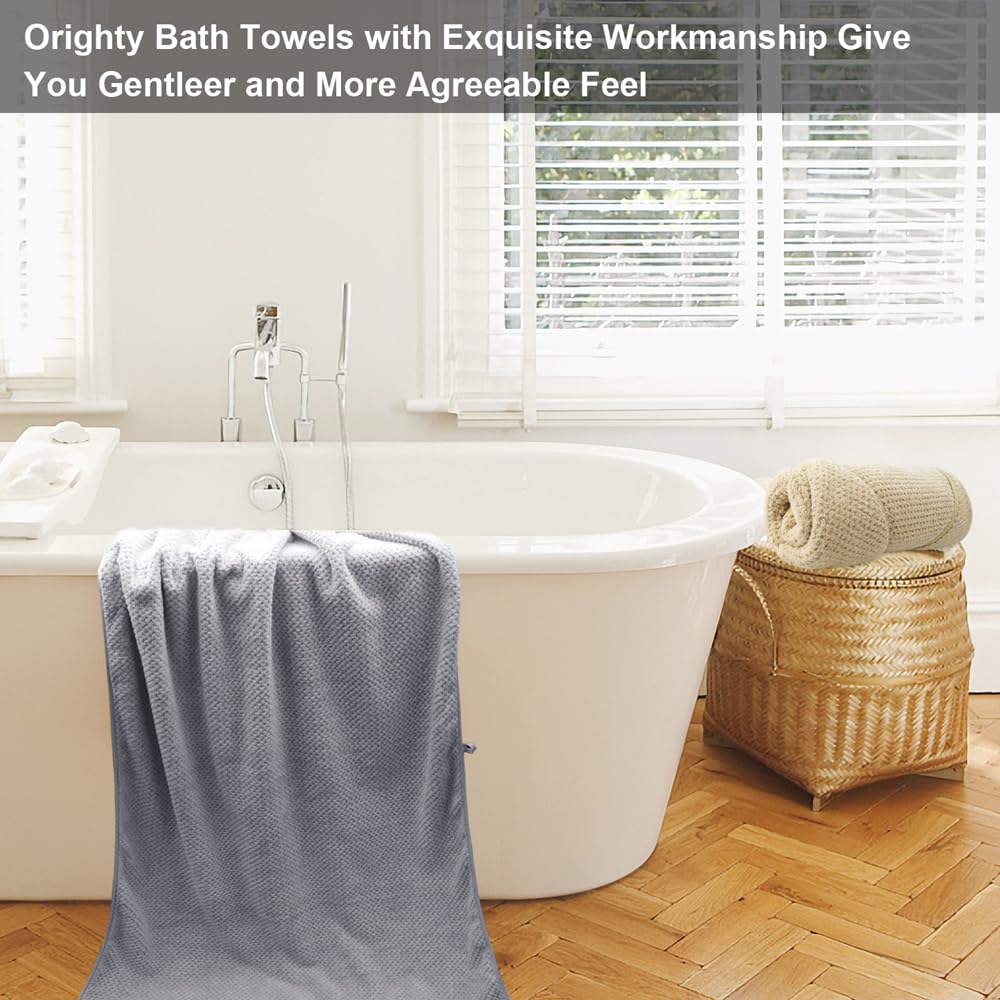 TCOTBE 2 Pieces Premium Bath Solid Color Bath Towel, Home Cotton Oversized Bath Towel 28x55 inches,Ultra Absorbant Compact Quickdry Towel, Use as Bath Fitness,Shower, Yoga Towel