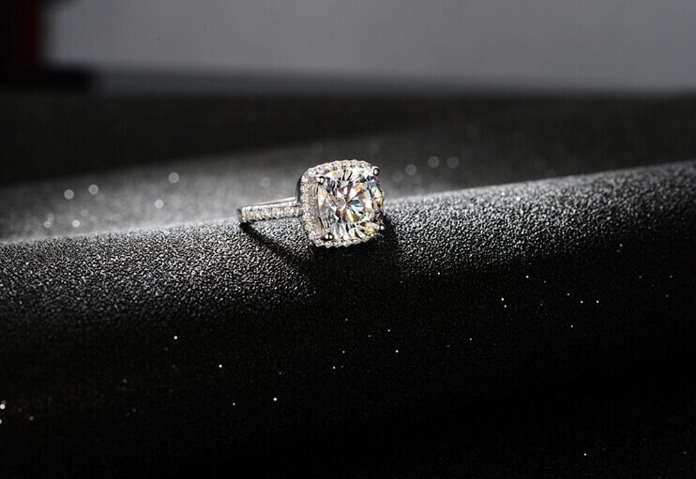 TenFit Jewelry 3 Carat VVS1 Simulated Diamond Engagement ring for Women silver Wedding Jewelry, Size:7