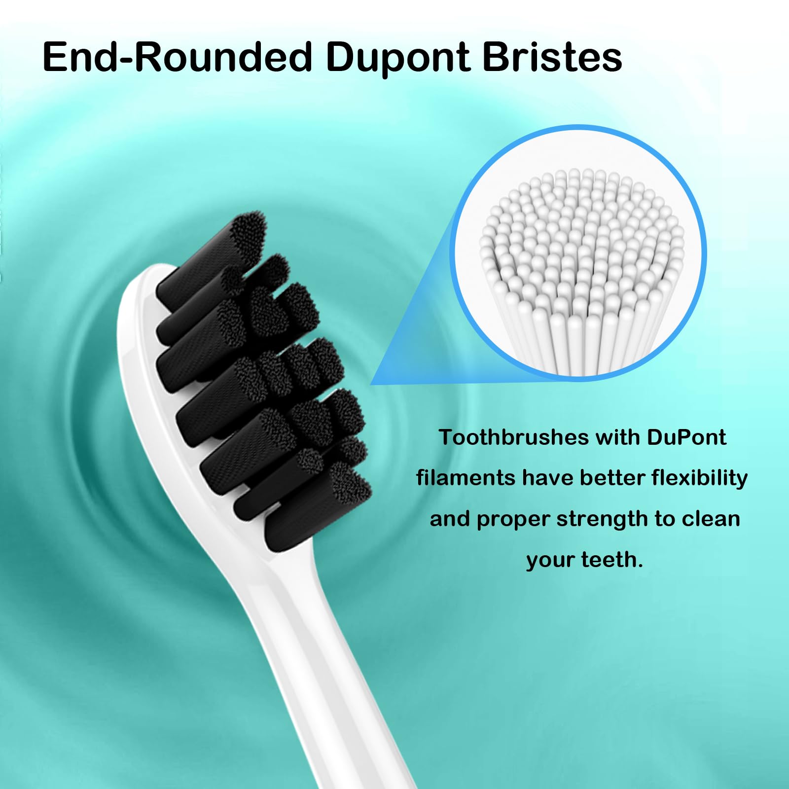 Toothbrush Replacement Heads for Philips Sonicare : Charcoal Toothbrush Heads Compatible with C1-C2-C3 Electric Brush Head(Click-on/Snap-on)