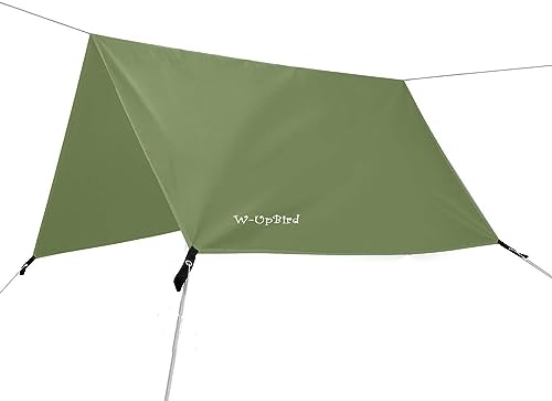 W-UpBird Rain Flies for Tents, 10 x 10 FT Lightweight Waterproof Hammock Tent RipStop Rain Fly Hammock Tarp Cover Shelter for Camping Outdoor Travel