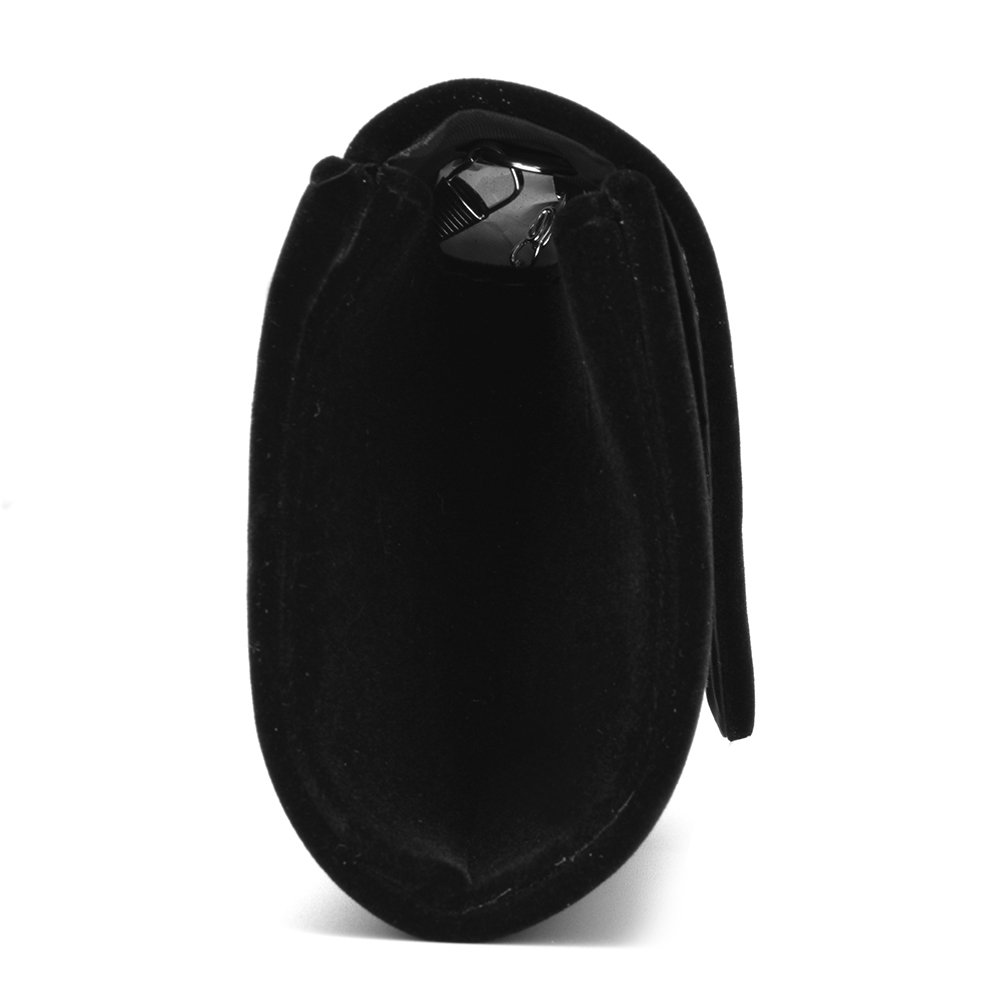 U-Story Women's Evening Wedding Party Velvet Envelope Clutch Bag Tote Purse Handbag (Black)