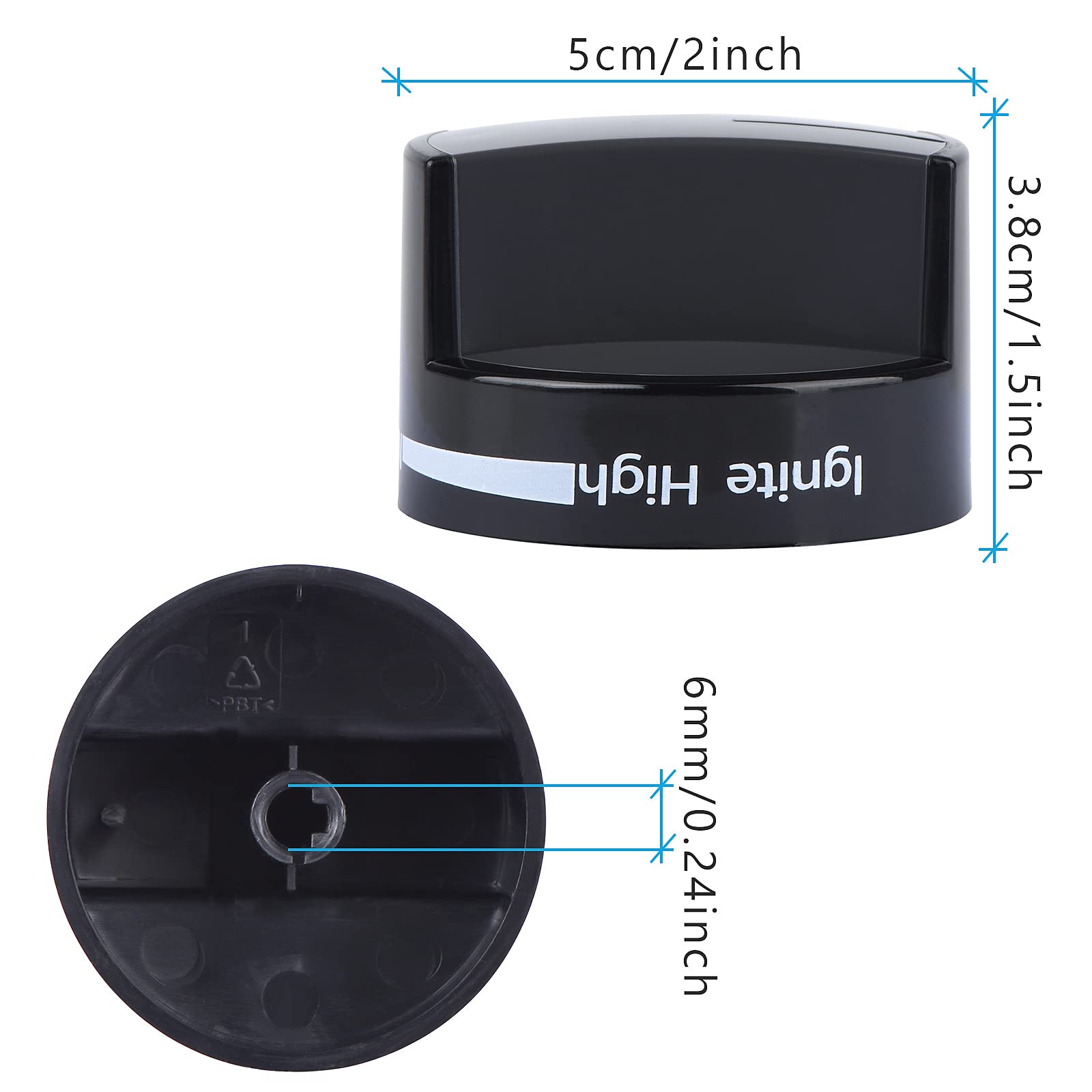 W10339442 Gas Stove Knob, Cooktop Surface Burner Control Knobs Black Replacement, Compatible with Whirlpool Gas Range/Stove/Oven, Replaces WPW10339442 PS11753188 (1pack)