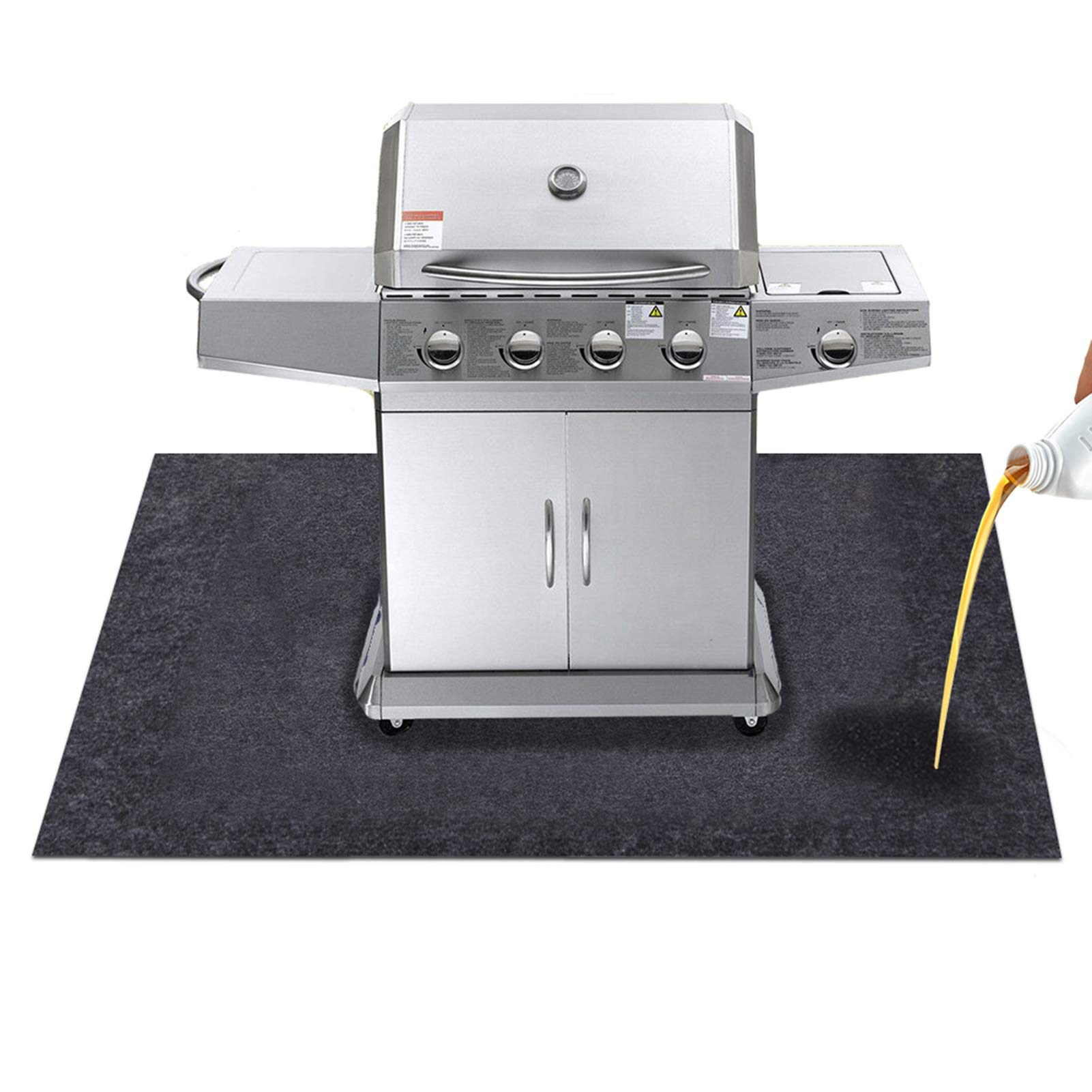 Under The Grill Mat,Absorbent Fabric Material,Washable,Reusable,Anti-slip and Waterproof Backing,Protection for Decks and Patios from Grease Splatter and Other Messes(36inches x 72inches)
